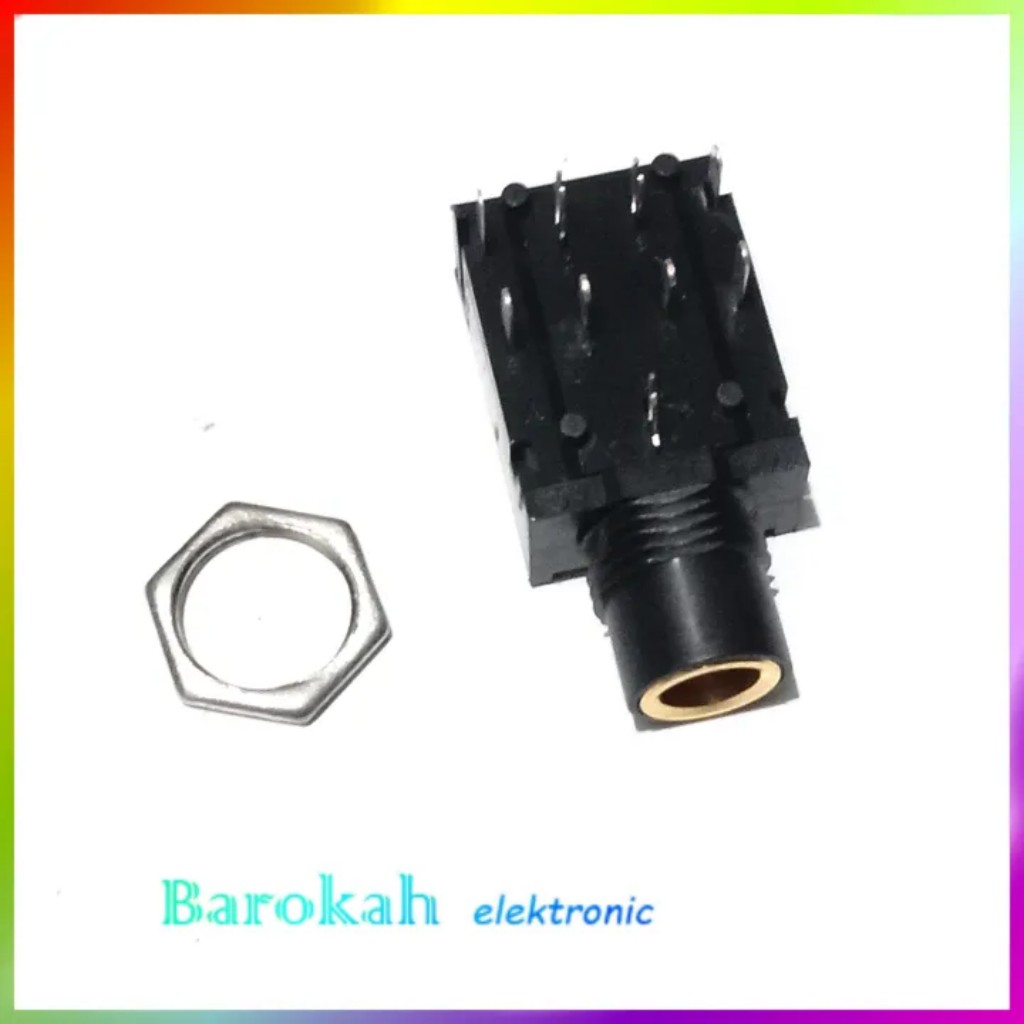 Jual Socket Mic Stereo 9 Pin Ujung Gold 6.5mm Soket Microphon Cewek ...