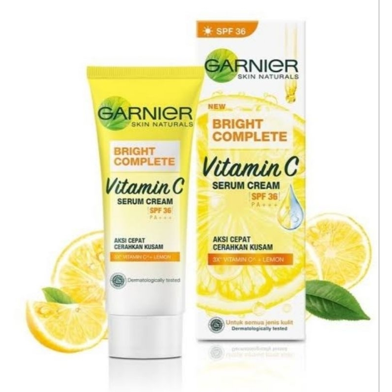 Jual garnier bright complete vitamin c serum cream spf 36 pa+++/Uv 20ml | Shopee Indonesia
