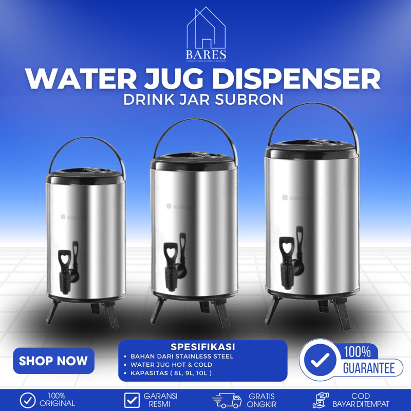 Jual SUBRON Water Jug Dispenser 8 L 10 L dan 12 L Stainless Steel Drink ...