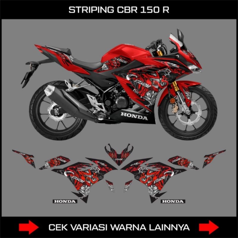 Jual Stiker Striping Motor Cbr 150R New K45R Livery Venom / Sticker ...