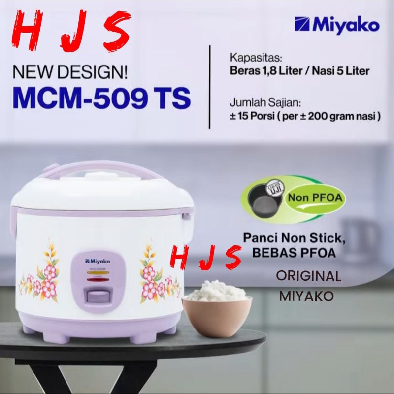 Jual MIYAKO MEGIC COM MCM 509TS / RICE COOKER 3 IN 1 / 1.8 LITER ...