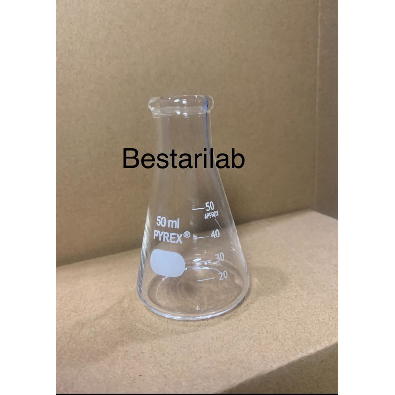 Jual ERLENMEYER FLASK, NARROW MOUTH, PYREX 50 ml | Shopee Indonesia