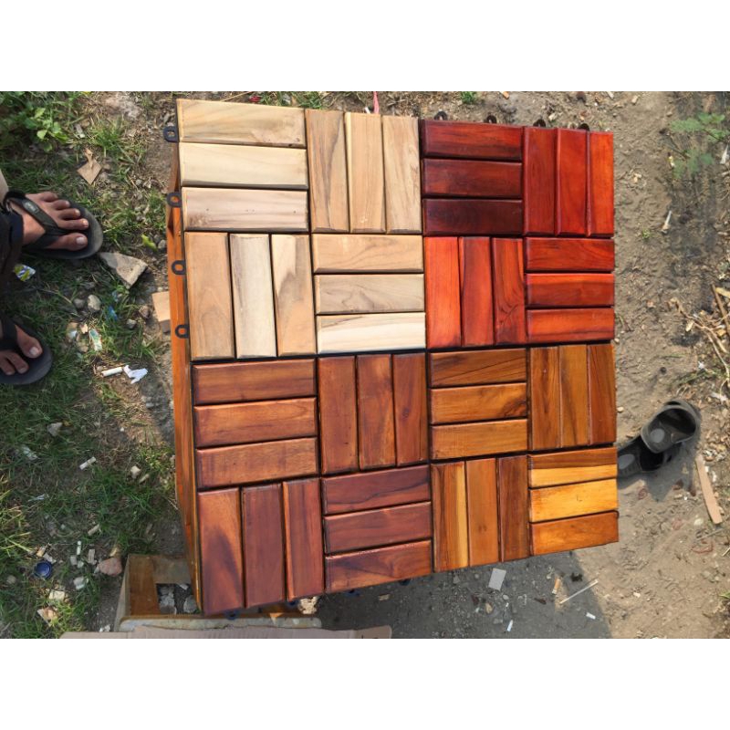 Jual TERMURAH lantai kayu/decking tile/garden tile/bongkar pasang/kayu ...