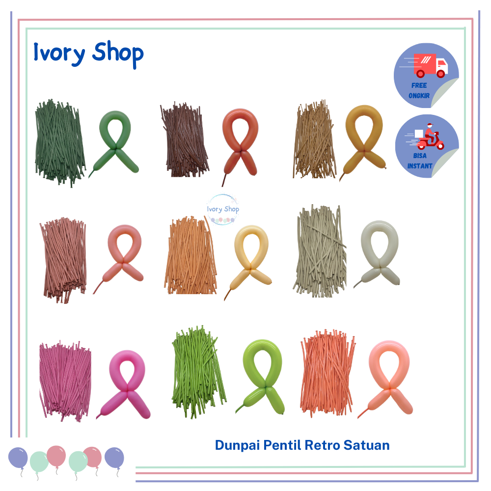 Jual Balon Pentil Latex 260 Dunpai Twist Balloon Modelling Retro ...