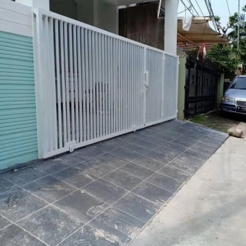 Jual pagar dorong minimalis.besi holow galvanis | Shopee Indonesia