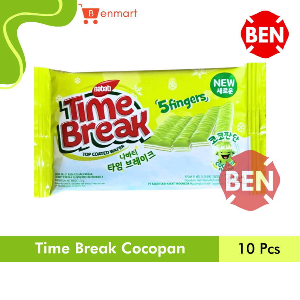 Jual Nabati Time Break COCOPAN 1 Pak 20 Pcs Wafer Kelapa Pandan Hijau ...