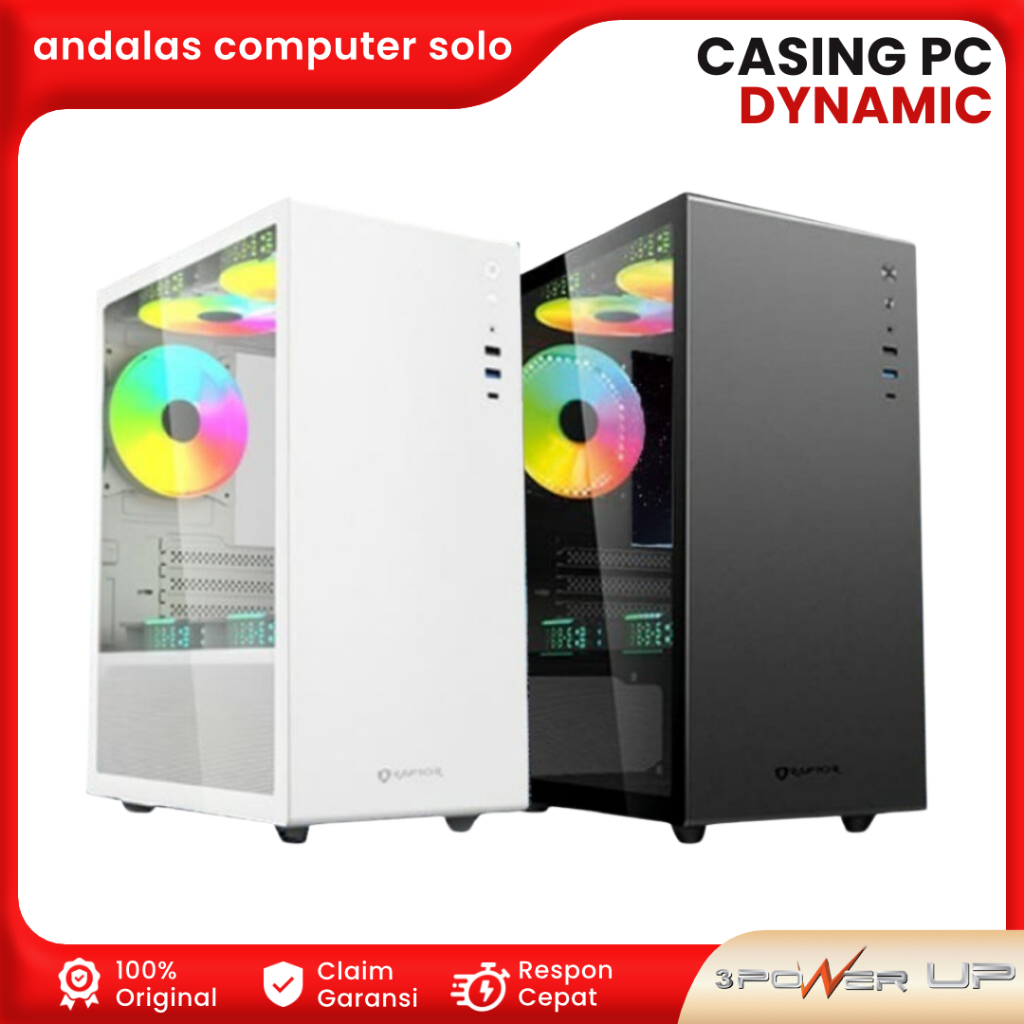 Jual CASING PC CASE GAMING GAME RGB RAPTOR DYNAMIC mATX GAMING CASE ...