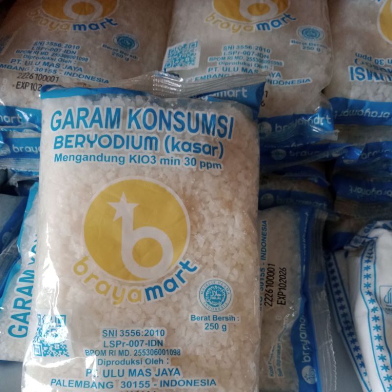 Jual garam konsumsi beryodium garam kasar 250 gr | Shopee Indonesia