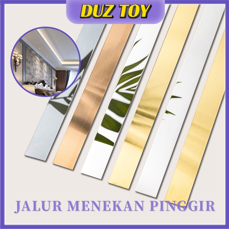 Jual 5 Meter List Plat Strip Mirror/List dinding/Strip Mirror Gold ...
