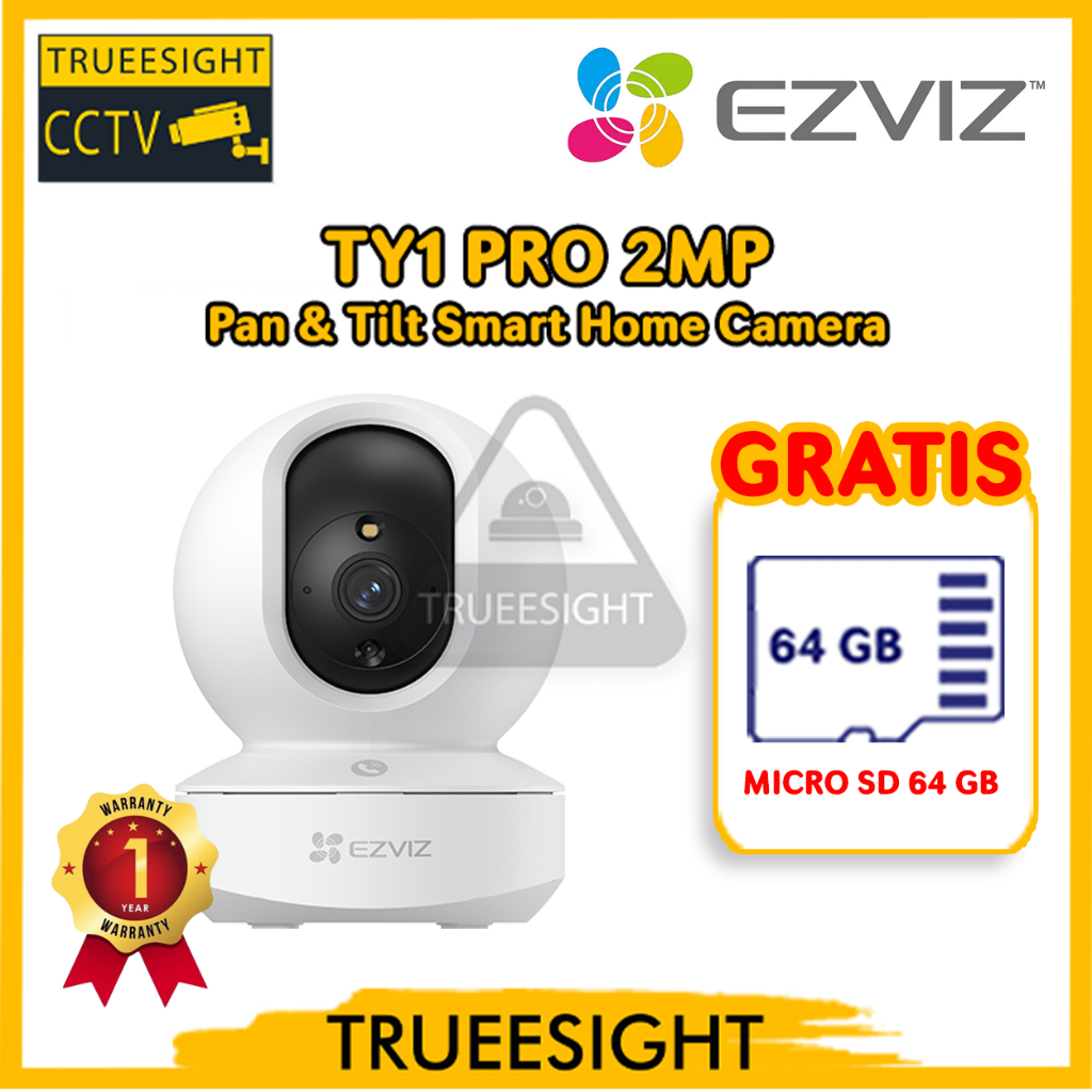 Jual [ Free Memori ] Ezviz TY1 PRO 2MP Smart Wifi Pan Tilt Camera ...