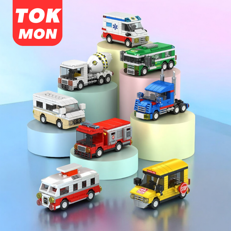 Jual Tokmon Mainan Mobil Balap Blok Bangunan DIY Rakitan Partikel Kecil ...
