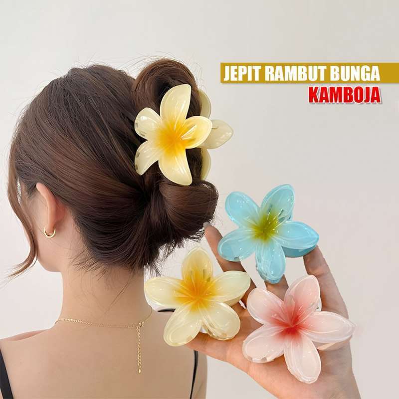 Jual Jepitan Rambut Cantik Model Bunga Kamboja Hair Clip Bunga Bali ...