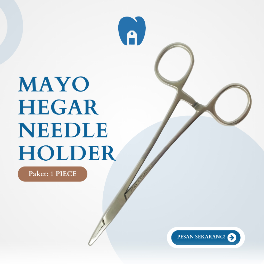 Jual Dental Mayo Hegar Needle Holder Crown-G Japanese Stainless Steel ...