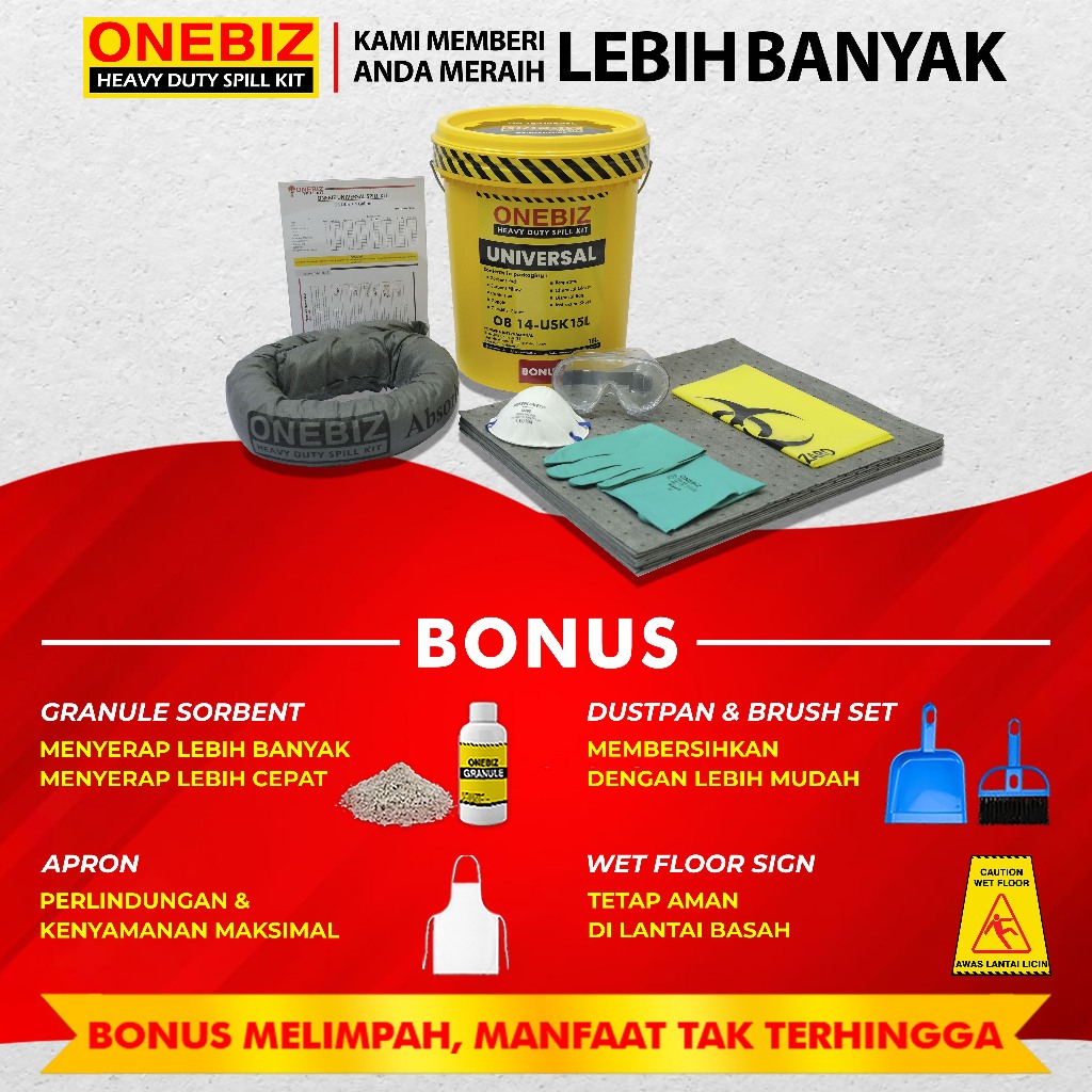 Jual Penyerap Tumpahan 4 Galon Universal Spill Kit 15 Liter | Shopee ...