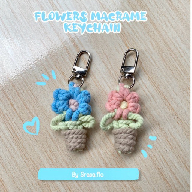 Jual Flower macrame keychain | souvenir | mini gift | gantungan kunci ...