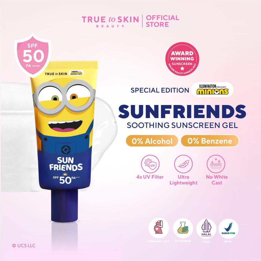 Jual MINIONS SPECIAL EDITION True to Skin Sunfriends Sunscreen Gel SPF ...