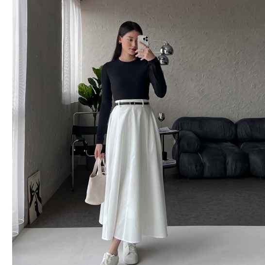 Jual Rok Wanita Putih Panjang Long Skirt Rok Kerja Kantor Terbaru ...