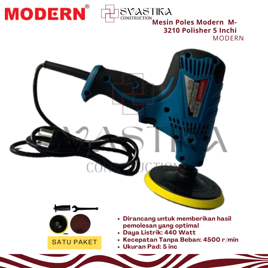 Jual Mesin Poles Modern M 3210 Polisher 5 Inchi Alat Poles Kaca Mobil ...
