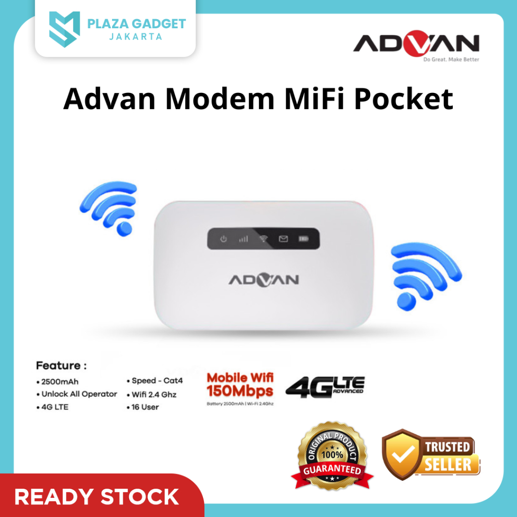 Jual Advan Modem MiFi Pocket 4G LTE Mobile Wifi 150 Mbps - Garansi ...
