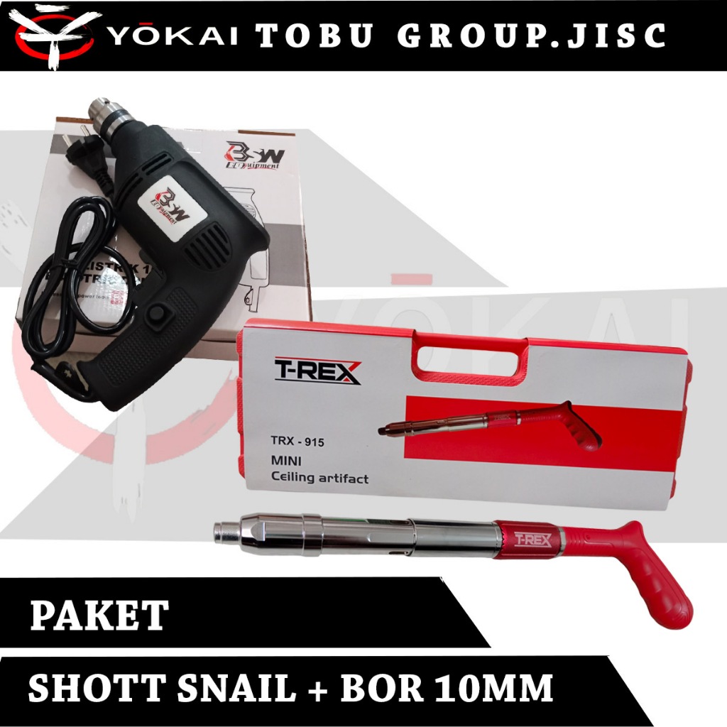 Jual Paket Bor BSW 10mm + shotsnail TREX Alat Paku Tembak Pistol Paku ...
