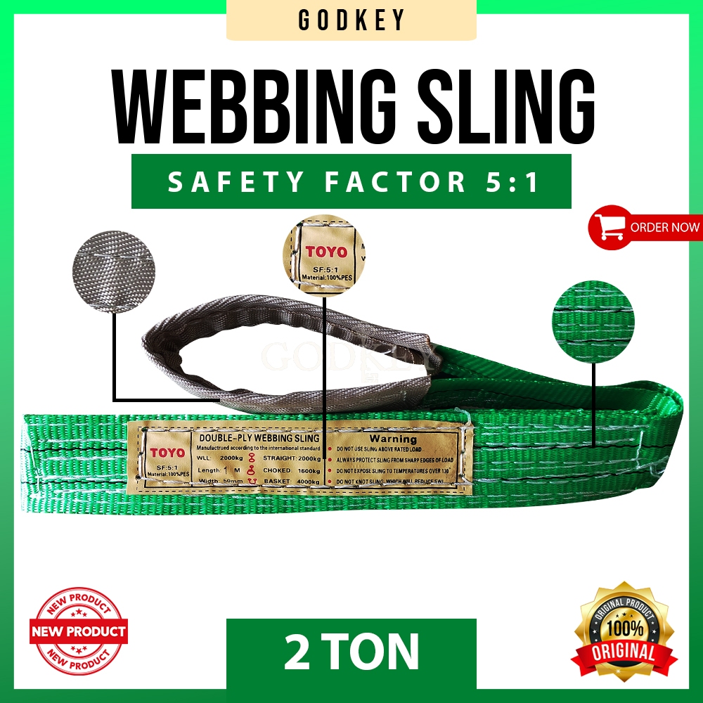 Jual JAPAN Webbing Sling Lifting 2Ton x 8-12Meter Sling Belt Tali ...