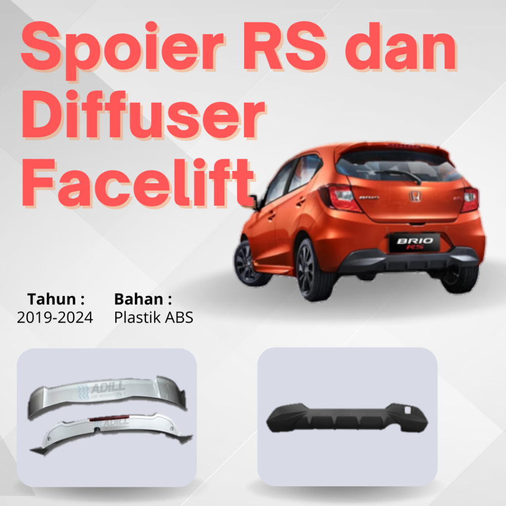 Jual Paket Spoiler dan Diffuser All New Brio Facelift 2023-2024 ...