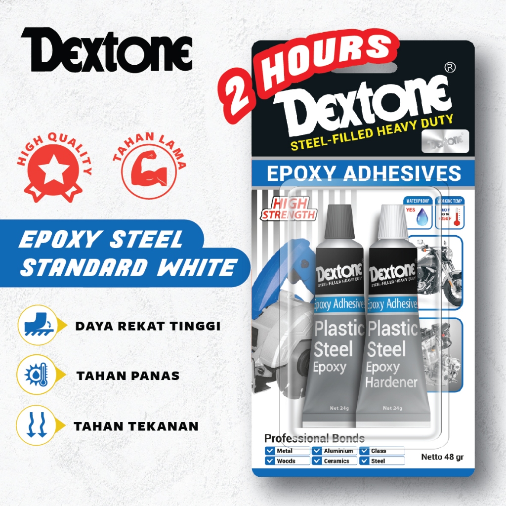 Jual Lem Resin Epoxy Plastic Steel 2 jam DEXTONE /Lem Campur/Lem ...