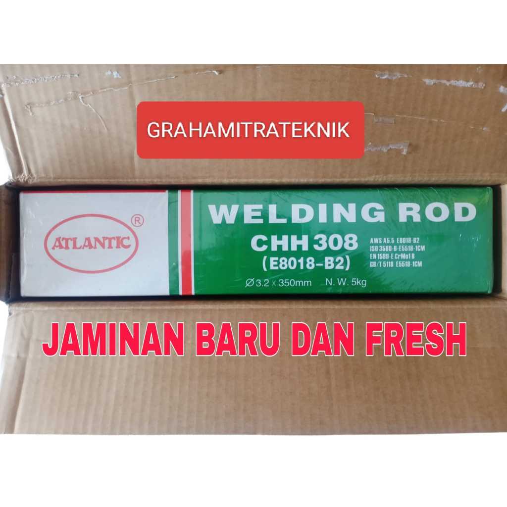 Jual HARGA PER 5KG Kawat Las ATLANTIC CHH 308 (8018-B2) AWS E8018-B2 / 3.2MM | Shopee Indonesia