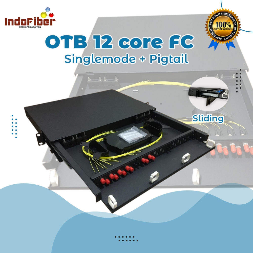 Jual INDOFIBER OTB Rack FC adapter 12 core sliding Singlemode + Pigtail ...