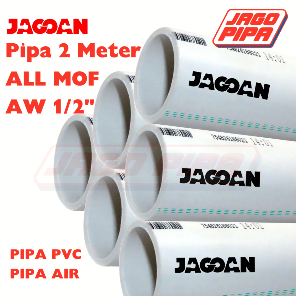 Jual Jagoan 2Meter AW 1/2 Inch MOF Pipa AW PVC Pipa Air Bersih MOF Paralon Putih Pralon 1/2" 2 ...
