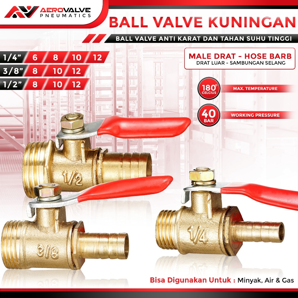 Jual BALL VALVE kuningan MULTIGUNA| STOP KERAN Drat Luar ke Selang (M 1 ...