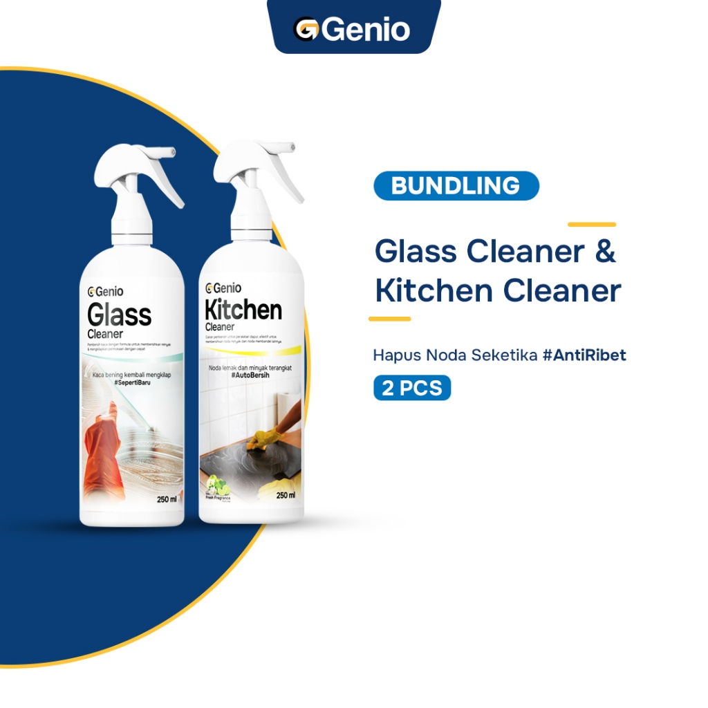 Jual GENIO Paket Bundling - Kitchen Cleaner & Glass Cleaner | Shopee ...