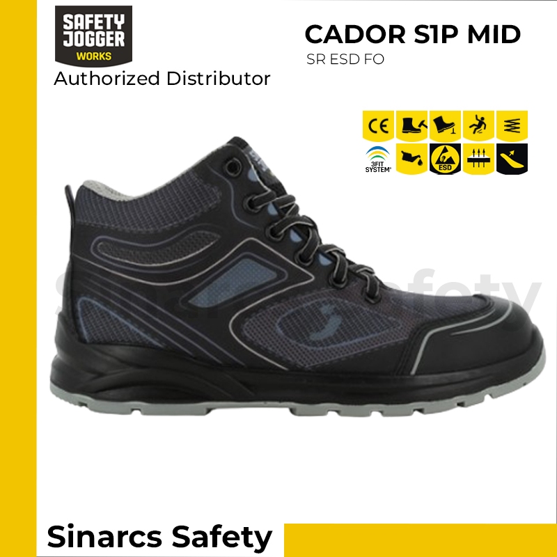 Jual Sepatu Safety Jogger CADOR S1P Mid - Grey / Abu-abu | Shopee Indonesia