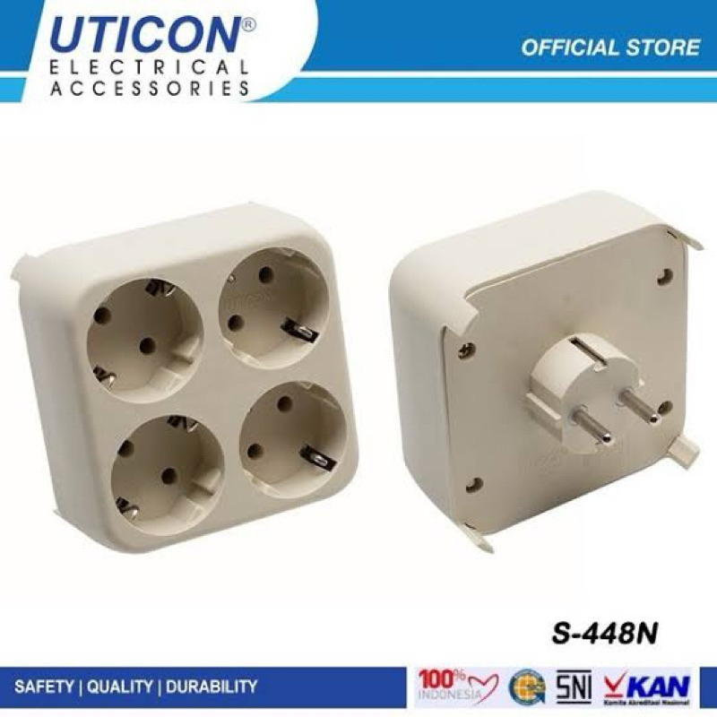 Jual UTICON Steker Colokan 4 in 1 / 4 colokan Stop Kontak Tanpa Kabel ...