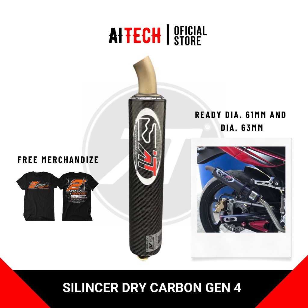 Jual Silincer Dry Carbon Ninja Gen 4 Aitech | Shopee Indonesia