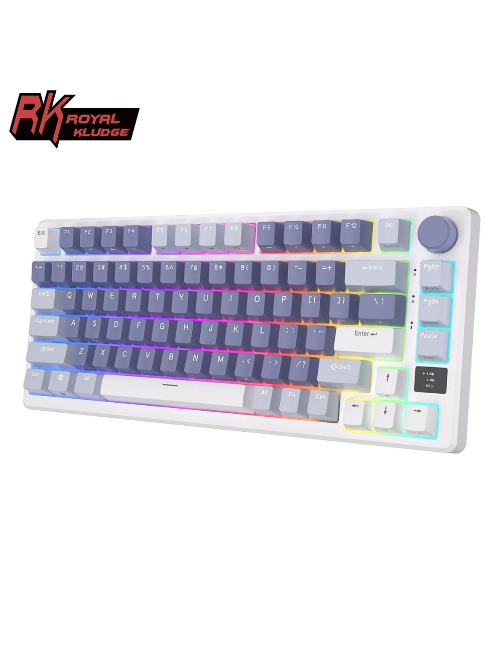 Jual Royal Kludge RK M75 Ocean Blue 81 key Gasket Struktur TFT Gaming ...