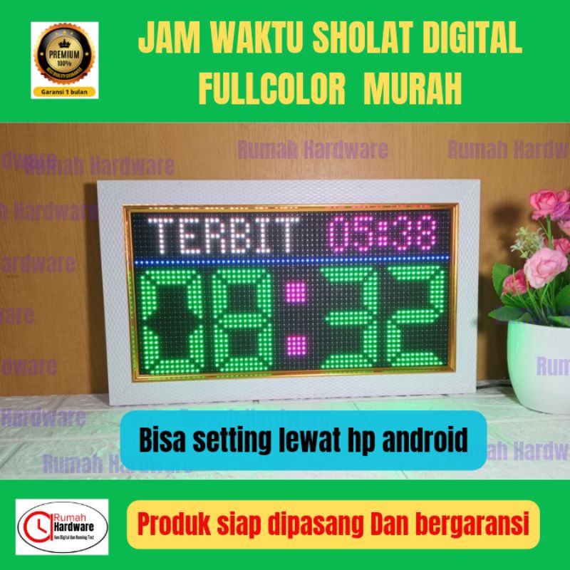 Jual Jam Digital Masjid/ Jam Sholat Digital Fullcolor, dengan Frame ...