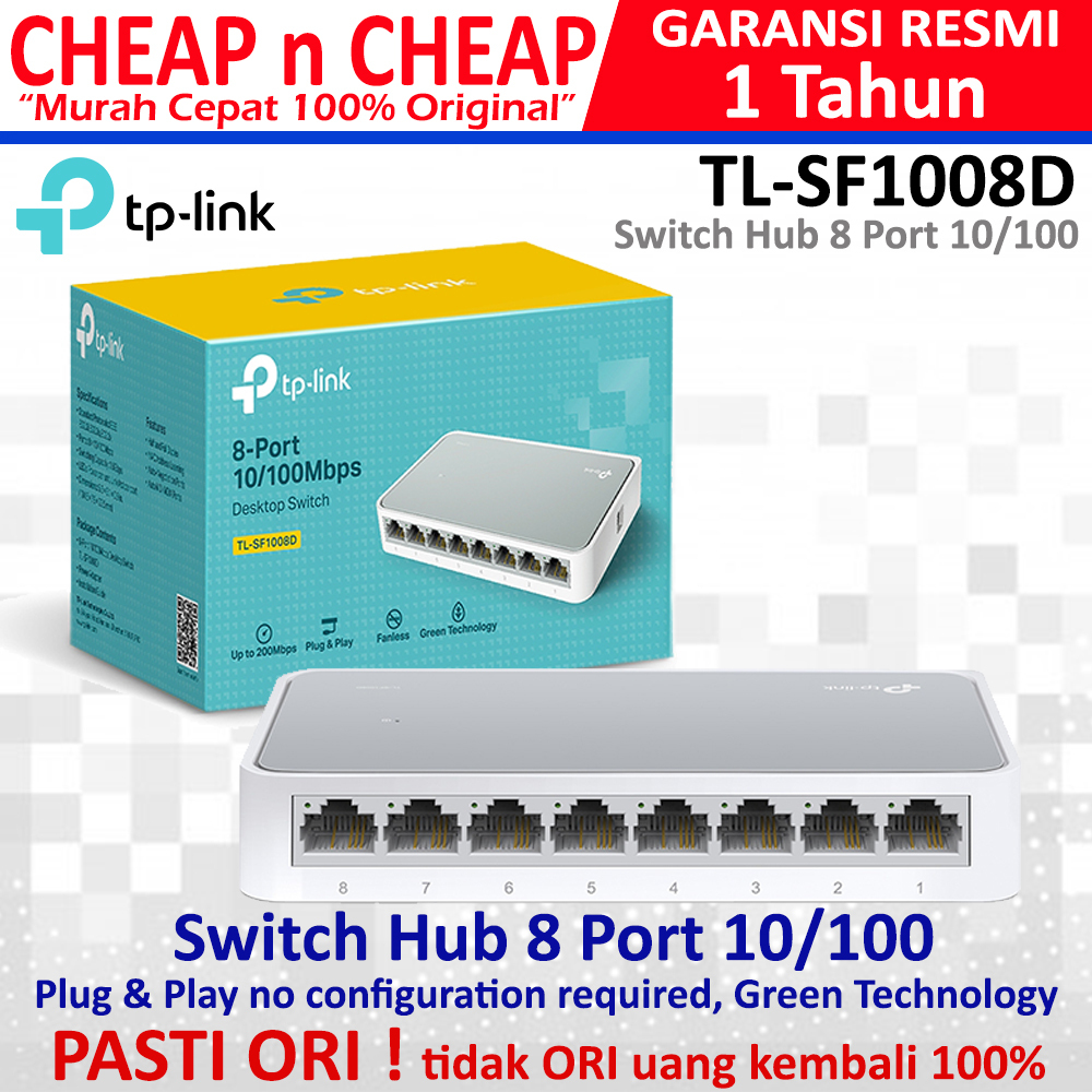 Jual TP-Link TL-SF1008D 8 Port 10/100 Plastik - Switch Hub TPLink SF ...