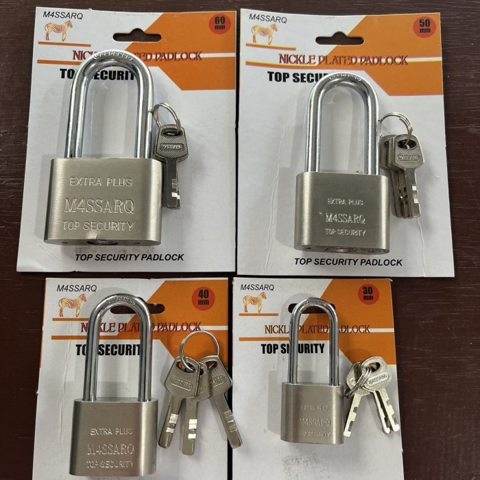 Jual Gembok Nekel Wilmer Leher Panjang Silver 30 40 50 60mm - Gembok ...