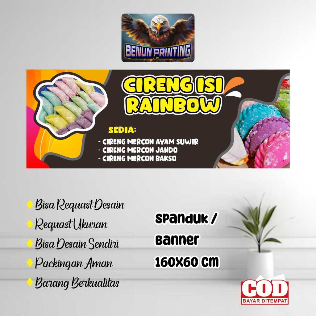 Jual Spanduk Banner 160X60 Cm Cireng Isi Rainbow Bisa Request Desain ...
