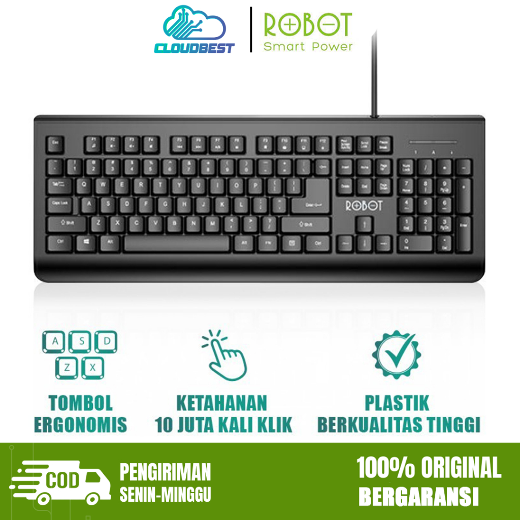 Jual ROBOT RK20 Keyboard Kabel Office Wired Keyboard RK20 ORIGINAL ...
