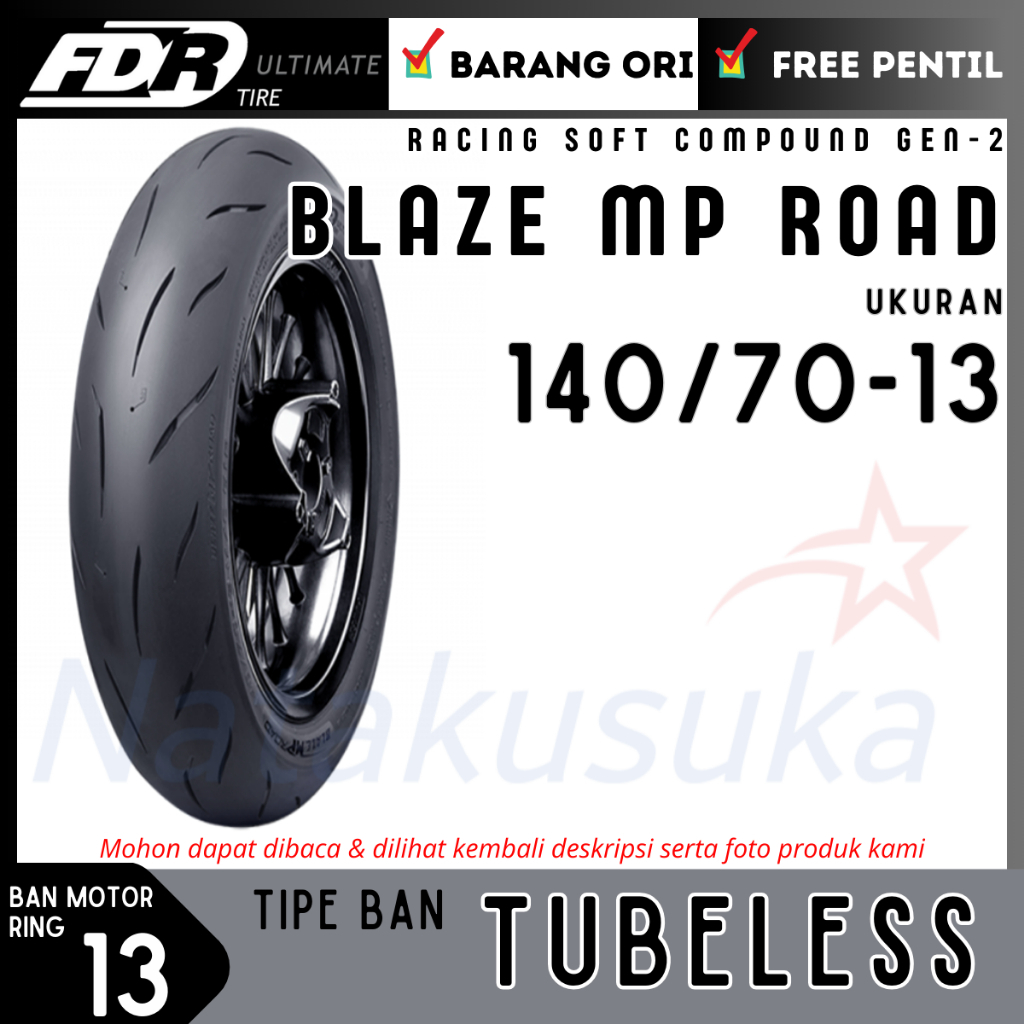 Jual FDR Blaze MP Road (S.C.Gen-2) 140/70 - 13 Tubeless (TL) | Shopee ...