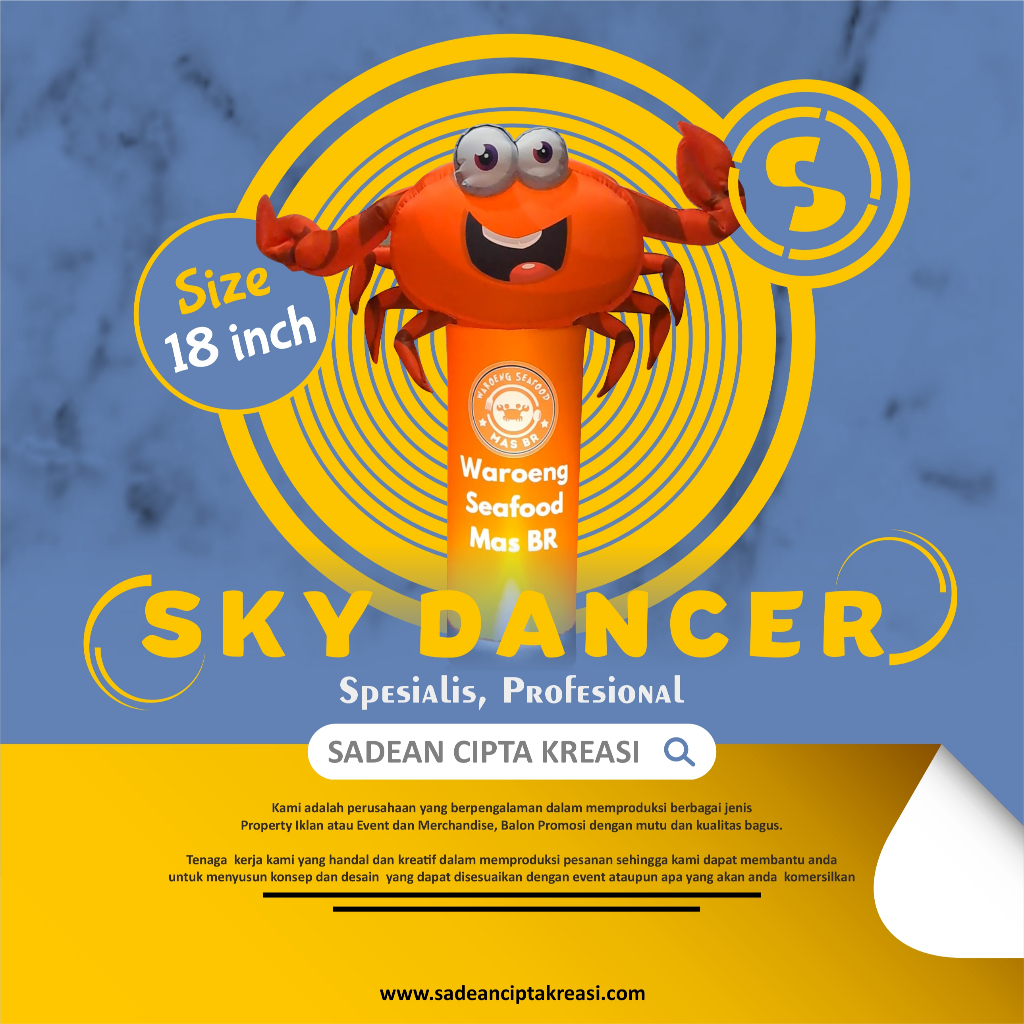 Jual Sky Dancer 18 inch Fullset | Balon Joget | Balon Menari | Balon ...