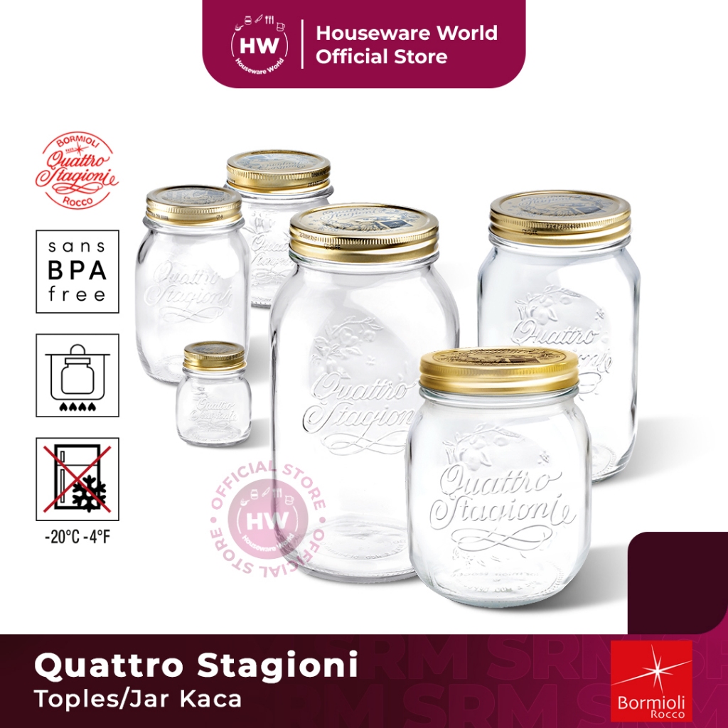Jual BORMIOLI ROCCO Toples/Jar Kaca Quattro Stagioni 150ml/250ml/500ml/700ml/1L/1,5L | Shopee ...