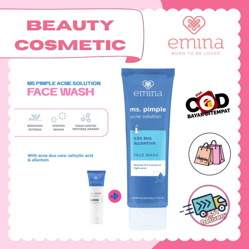 Jual Emina Ms. Pimple Acne Solution Face Wash 50 ml - Pembersih Wajah ...
