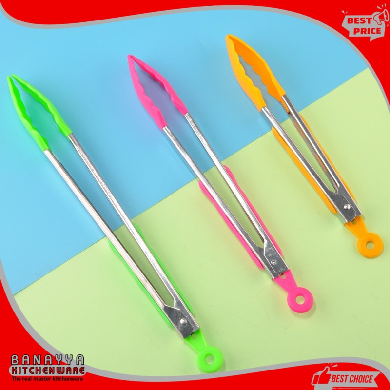 Jual Japitan Makanan Kue Gorengan Dapur Tongs Plastik Capitan Silikon ...