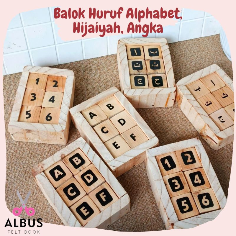 Jual (TERMURAH) Balok Kayu Aesthetic Edukatif / Balok Hijaiyah / Balok ...