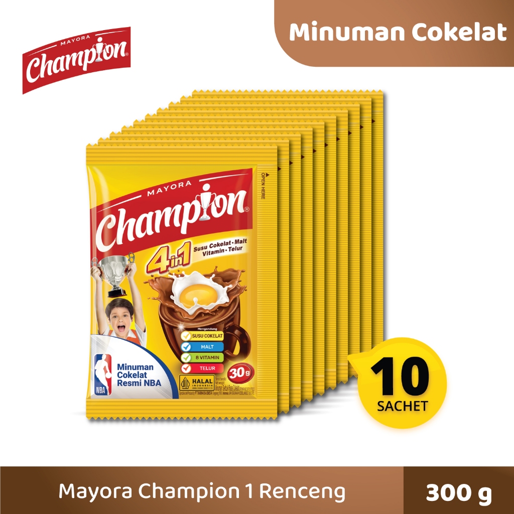 Jual Minuman Cokelat Mayora Champion 1 Renceng | Shopee Indonesia