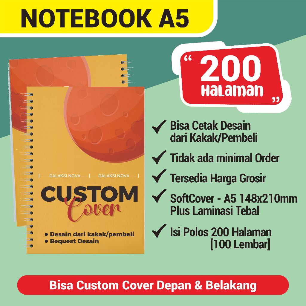Jual NOTES A5 200 HALAMAN (100 LEMBAR) HVS | BUKU CATATAN 100 LEMBAR ...