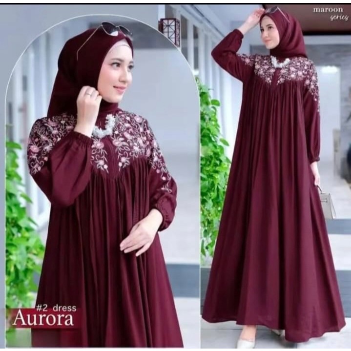Jual Gamis Sabrina terbaru 2024 Bahan Crinkle airflow Dress wanita ...